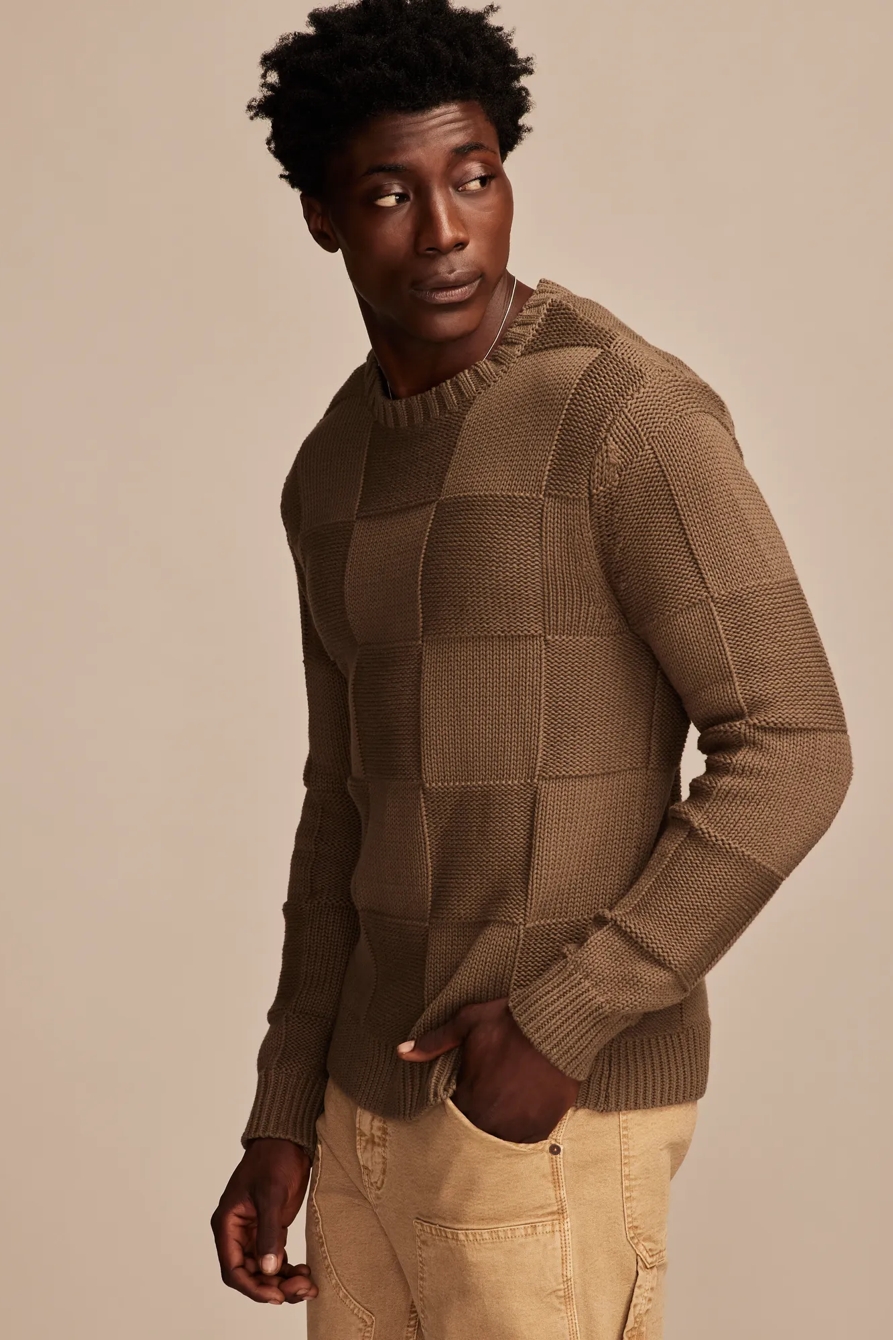 CHECK STITCH CREW NECK SWEATER | Lucky Brand CHECK STITCH CREW NECK SWEATER | Lucky Brand