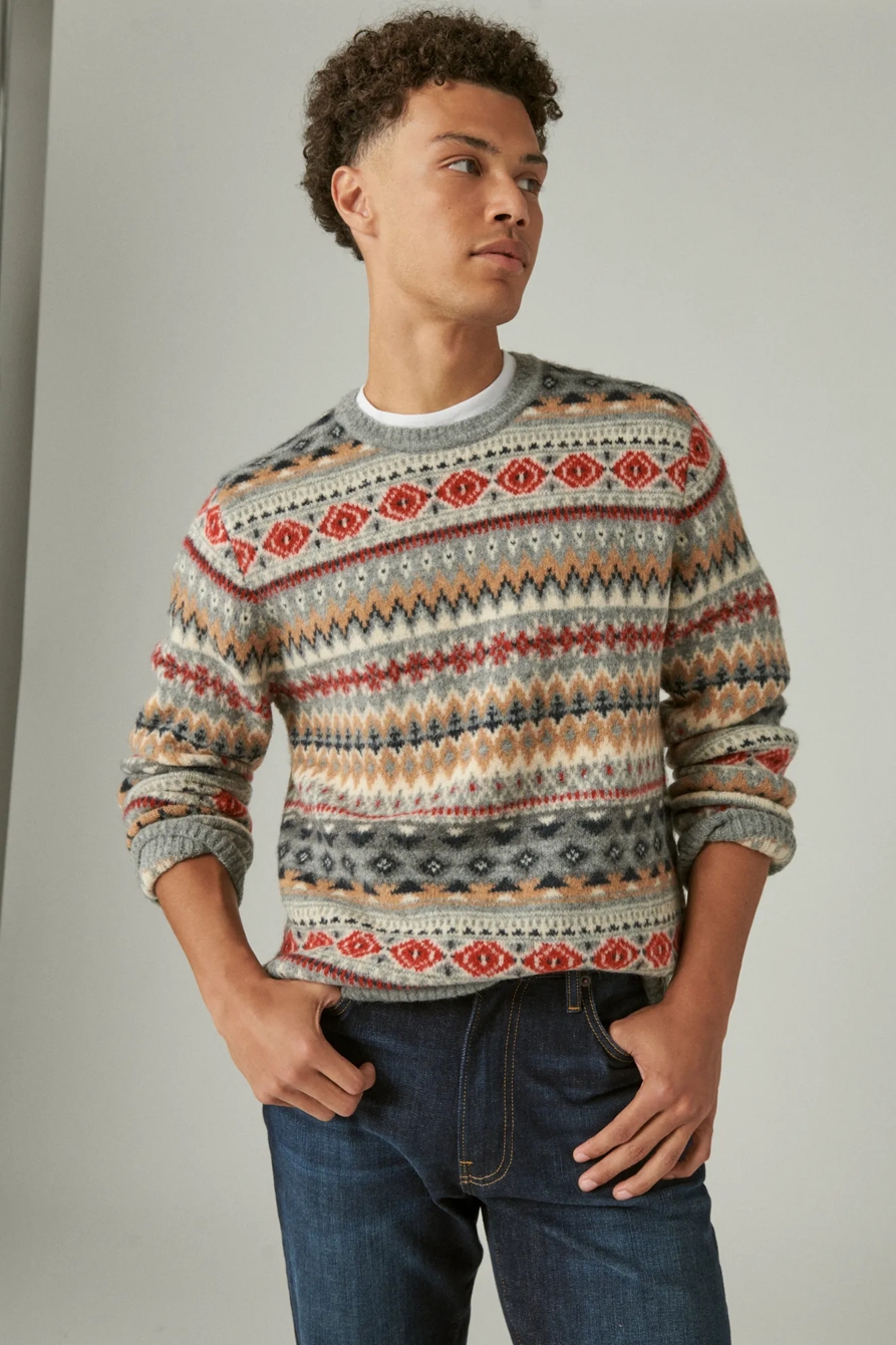 INTARSIA NORDIC CREW NECK SWEATER | Lucky Brand INTARSIA NORDIC CREW NECK SWEATER | Lucky Brand