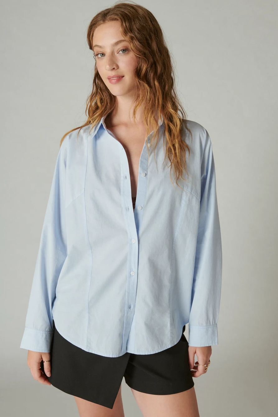 SOLID OVERSIZED SEAMED SHIRT | Lucky Brand