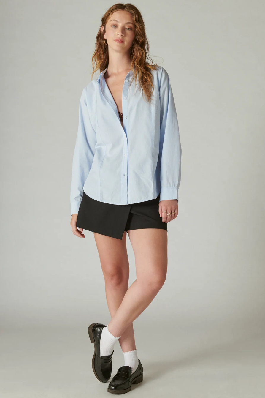 SOLID OVERSIZED SEAMED SHIRT | Lucky Brand
