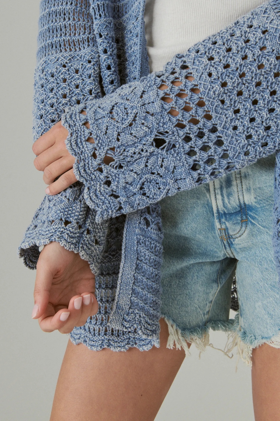 OPEN CROCHET CARDIGAN | Lucky Brand OPEN CROCHET CARDIGAN | Lucky Brand