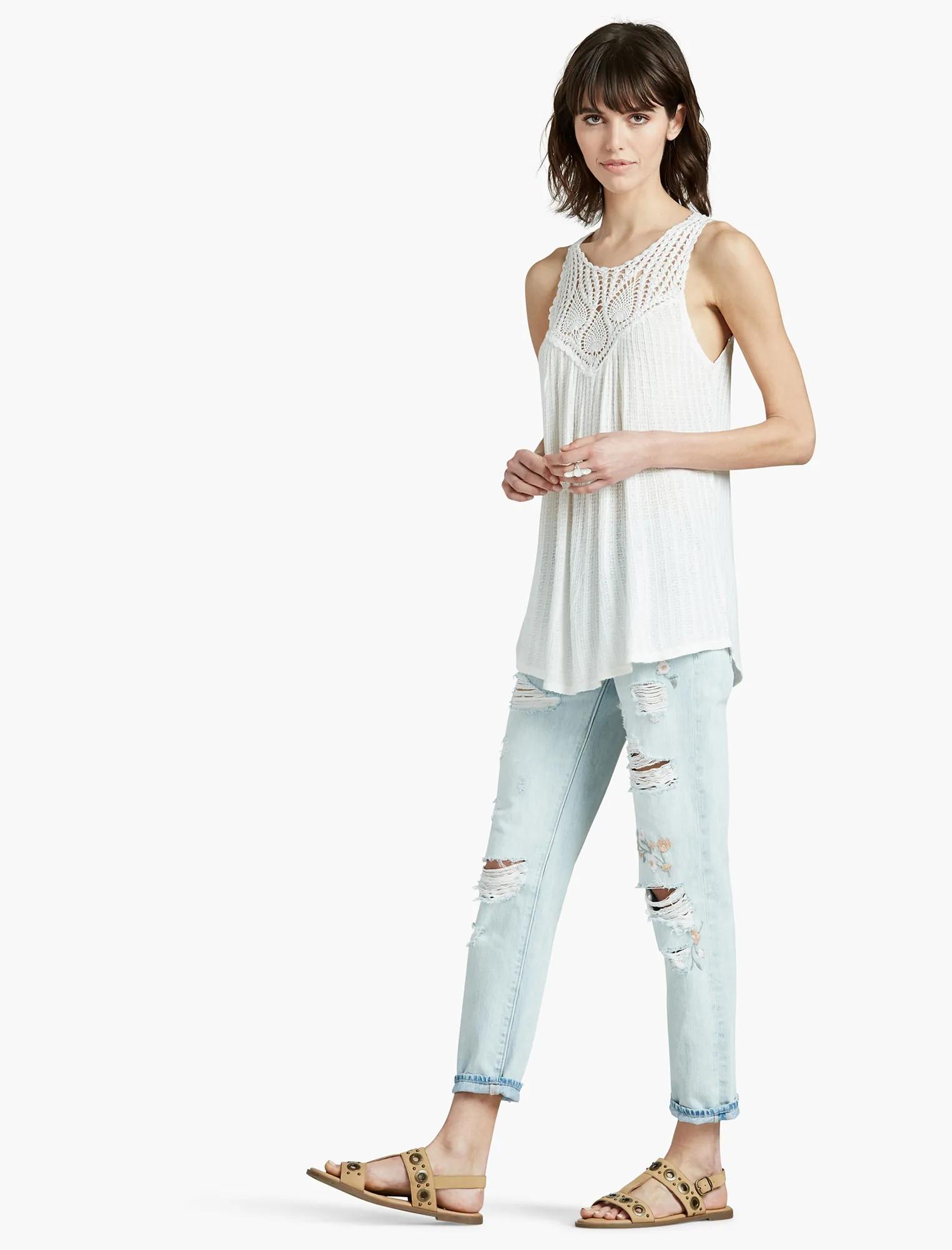 CROCHET YOKE TANK | Lucky Brand