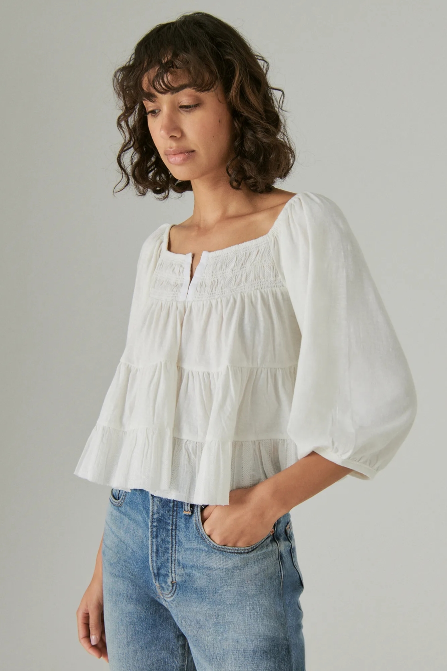 TEXTURED LONG SLEEVE TOP | Lucky Brand TEXTURED LONG SLEEVE TOP | Lucky Brand